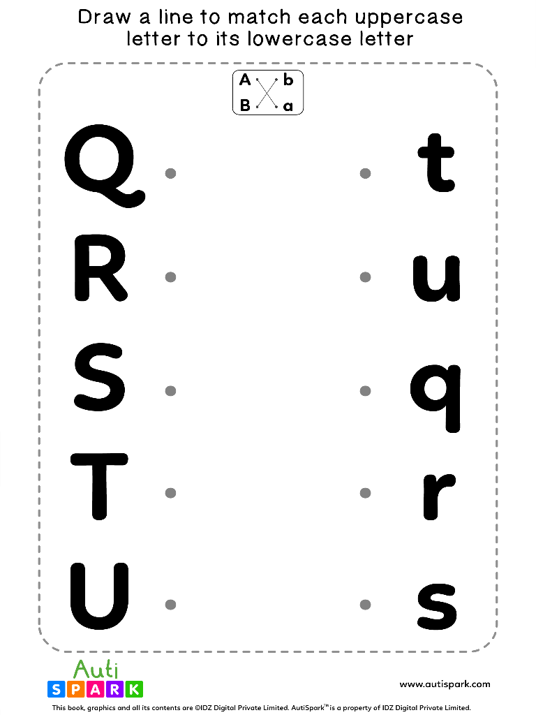 Match Uppercase To Lowercase Letters 05 Free Matching Worksheet